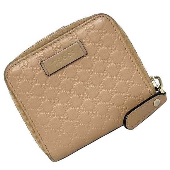 Gucci | Bags | Gucci Folio Wallet Beige Gold Micro Shima 449395 Leather ...